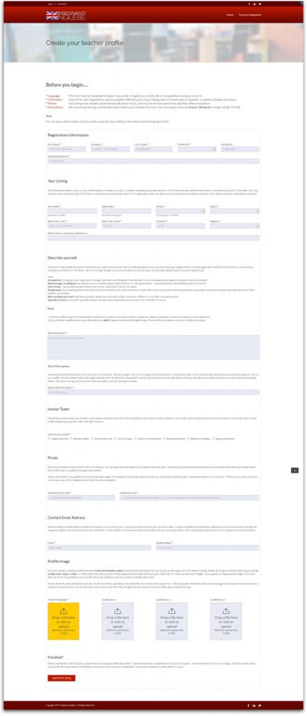 Registration Notes - Insegnanti Inglese